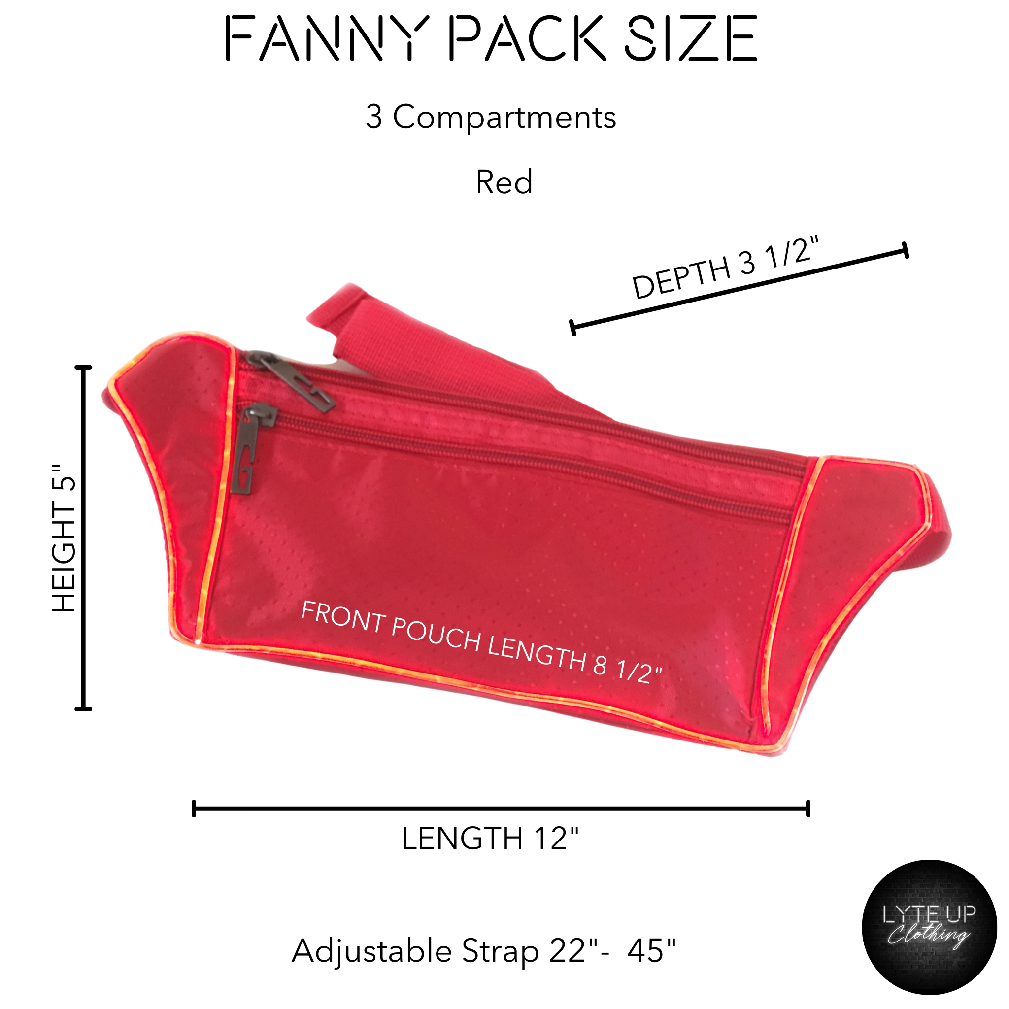 Light Up Red Fanny Pack – Lyte Up Clothing
